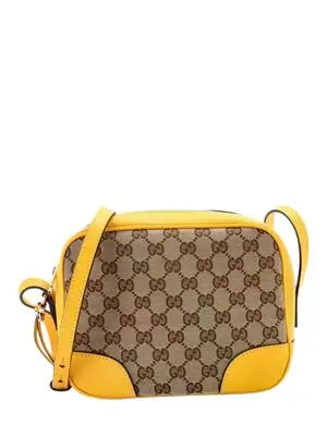 Gucci Bree Disco Gg Canvas With Leather Mini Crossbody Bag - Yellow