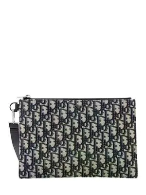 Dior Pouch Oblique Canvas Clutch Bag - Blue
