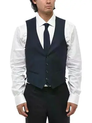 Corneliani Jacquard Virgin Wool Waistcoat - Blue