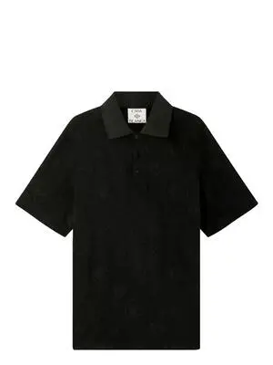 Casablanca Monogram-appliqué Polo Shirt - Black