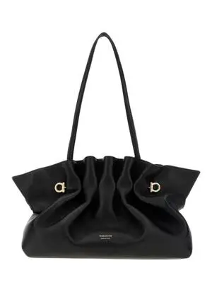 SALVATORE FERRAGAMO Ferragamo Gancini Ruched Shoulder Bag