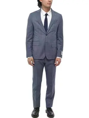Corneliani District Check Single-breasted Suit - Blue