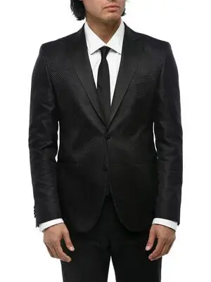 Corneliani Silk Jacquard Blazer - Black