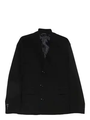 Giorgio Armani Collarless Single-breasted Jacket - Black