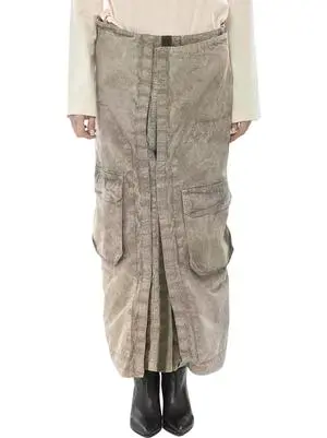 Y/project Maxi Cargo Denim Skirt - Neutrals