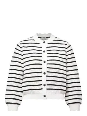 DRYKORN Striped Scalloped-edge Cardigan - Neutrals
