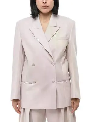 SUPER BLOND Double-breasted Oversized Blazer - Neutrals