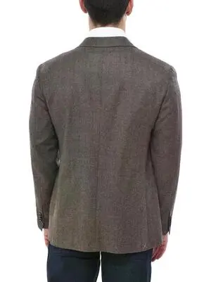 Corneliani Single-breasted Virgin Wool Blazer - Brown
