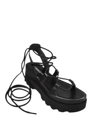 ALTERCORE Sue Platform Lace-up Sandals - Black