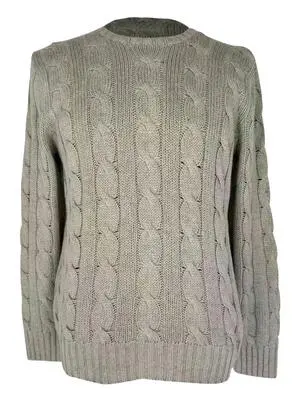 RALPH LAUREN Ralph Lauren Vintage Grey Silk Cable-Knit Sweater