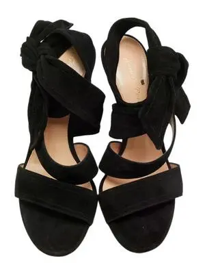 GIANVITO ROSSI Suede Ankle-strap Sandals - Black