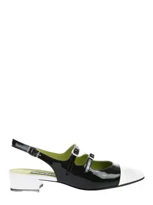 CAREL Patent Leather Double-buckle Pumps - Black