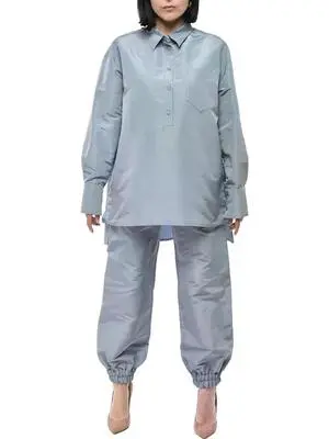 SUPER BLOND Oversized Silk-organza Blouse - Blue
