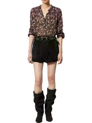Isabel Marant Étoile Printed Cotton Voile Blouse - Black