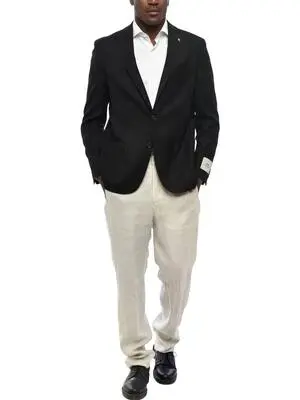 Corneliani Herringbone Single-breasted Blazer - Black