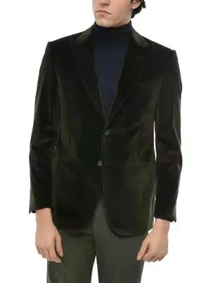 Corneliani Velvet Peak-lapel Jacket - Green