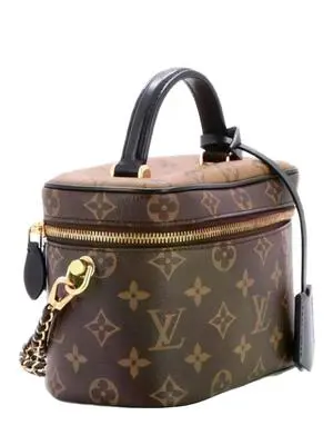 LOUIS VUITTON Vanity Handbag Reverse Monogram Canvas Pm Satchel - Brown