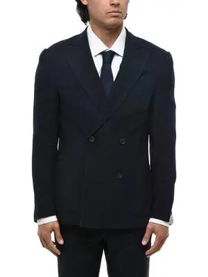 Corneliani Patch-pocket Double-breasted Blazer - Blue