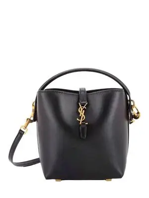 Saint Laurent Le 37 Leather Mini Bucket Bag - Black