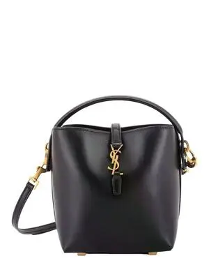 Saint Laurent Le 37 Leather Mini Bucket Bag - Black