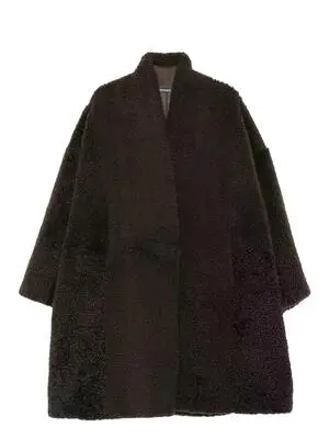 TOM FORD TOM FORD Wavy Lamb Shearling Reversible Cocoon Coat
