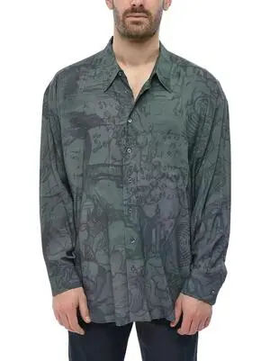 MAGLIANO Graphic-print Chest-pocket Shirt - Green