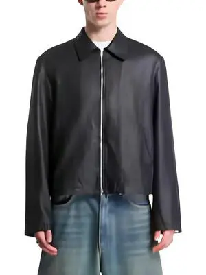 Our Legacy Mini Worker Jacket With Lacquered Sheen - Black