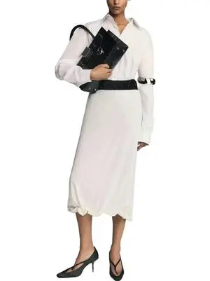 SEEN USERS Name Twombly Bloom Ruffled Midi Skirt - White
