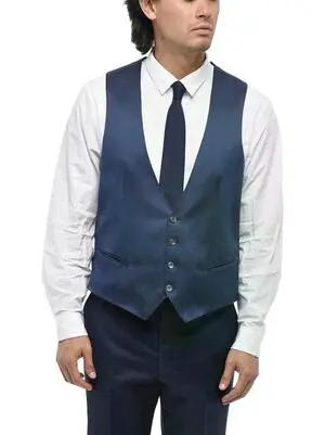 Corneliani Pinpoint Texture Waistcoat - Blue