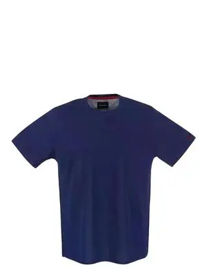 Kiton Embroidered-logo Crew-neck T-shirt - Blue