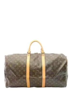 LOUIS VUITTON Monogram Keepall 55 Travel Bag - Brown