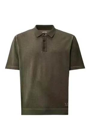 C.P. COMPANY Cotton Crepe Double Dyed Polo Shirt - Green
