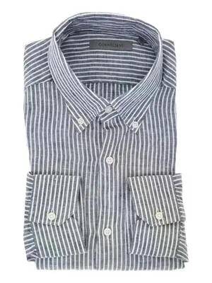 Corneliani Striped Button-down Shirt - Blue