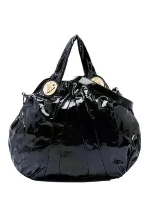 Gucci Patent Leather Hysteria Satchel - Black