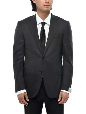 Marina Rinaldi Single-breasted Virgin Wool Blazer - Grey
