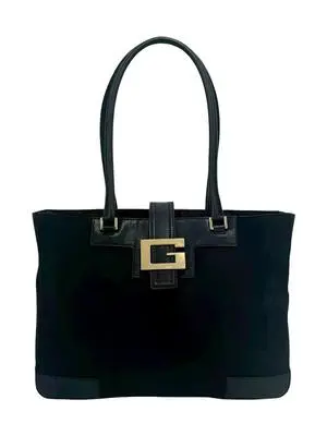 Gucci Canvas Tote Shoulder Bag - Black