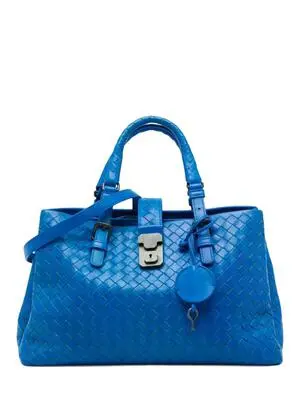 Bottega Veneta Bottega Veneta Small Nappa Intrecciato Roma Satchel Blue