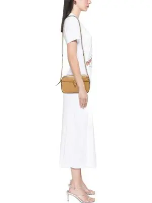 Versace Small Calfskin Virtus V Camera Bag - Brown