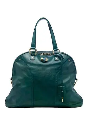 Saint Laurent Large Leather Muse Handbag - Blue