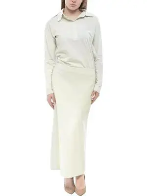 SUPER BLOND A-line Maxi Skirt With Side Slit - Neutrals