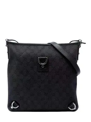 Gucci Gg Monogram Abbey D Ring Crossbody Bag - Black