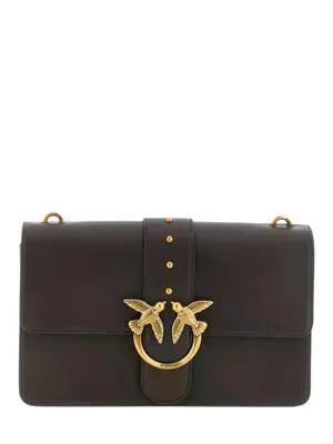 Pinko Love One Classic Leather Cross Body Bag - Brown