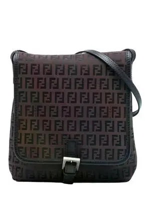 Fendi Zucchino Canvas Crossbody Bag - Brown