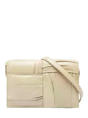 Bottega Veneta Mini Calfskin Intrecciato Pleated Cassette Crossbody Bag - Neutrals
