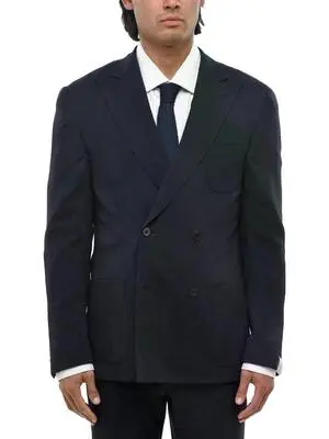 Corneliani Textured Double-breasted Blazer - Blue