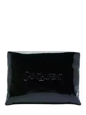 Saint Laurent Patent Puffy Pouch Clutch Bag - Black