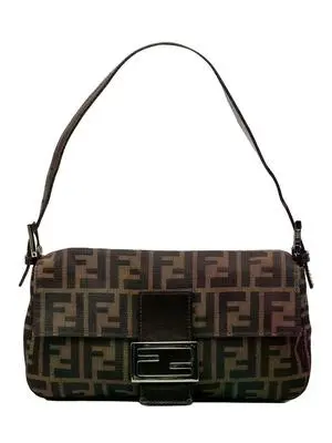 Fendi 20th Century Zucca Canvas Baguette Shoulder Bag - Brown