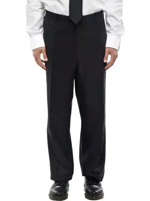 Corneliani Navy Virgin Wool Pressed Crease Trousers - Blue