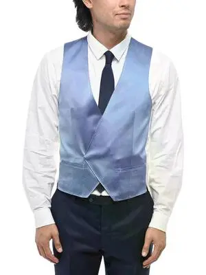 Corneliani Double-breasted Silk Waistcoat - Blue