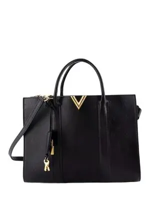 LOUIS VUITTON Monogram Leather Tote Bag - Black